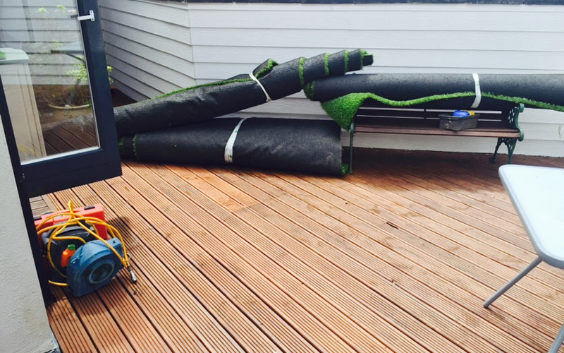 Artificial grass over old decking? YES!
